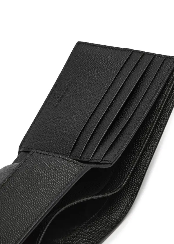 Saint Laurent East/west Pebbled Leather Wallet