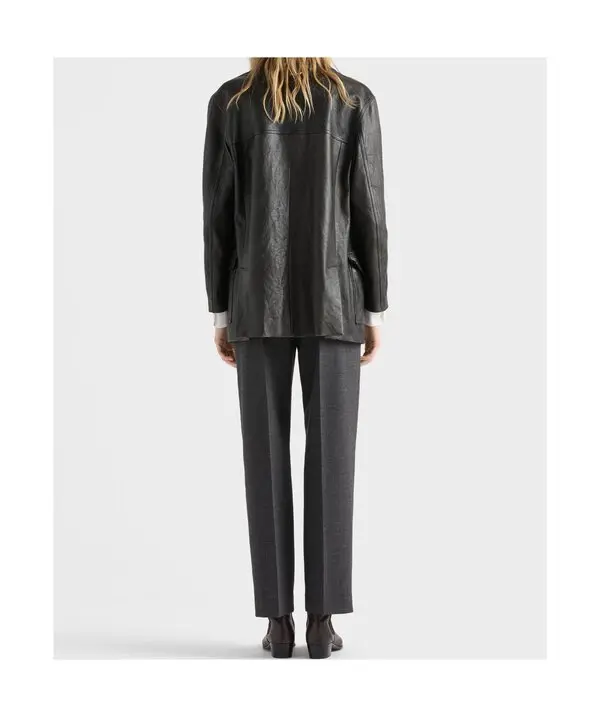 Prada Double-breasted Nappa Leather Caban Jacket