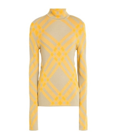 Burberry Tartan Pattern Turtleneck Sweater