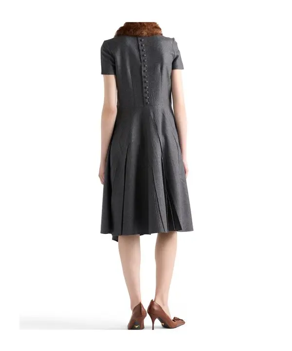 Prada Short Sleeve Flannel Dress