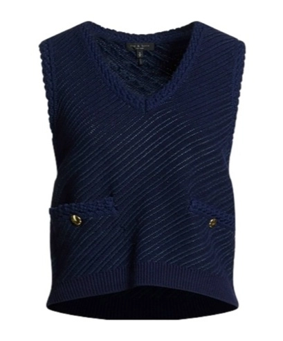 Rag & Bone Sleeveless V-neck Knitted Sweater With Pockets