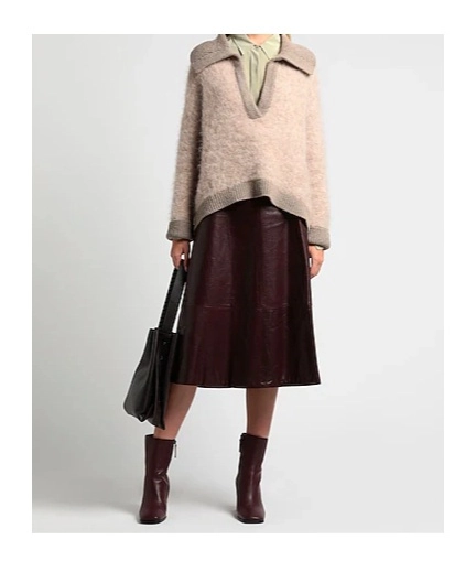 Brunello Cucinelli Leather A-line Skirt