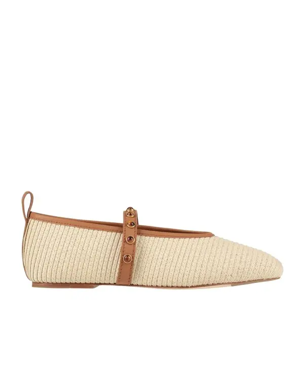 Rag & Bone Two-tone Raffia Mary Jane Ballet Flats