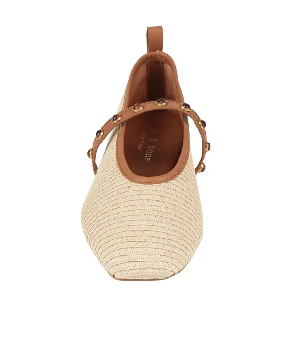 Rag & Bone Two-tone Raffia Mary Jane Ballet Flats