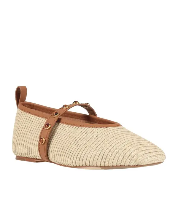 Rag & Bone Two-tone Raffia Mary Jane Ballet Flats