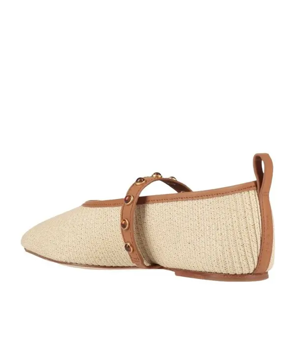 Rag & Bone Two-tone Raffia Mary Jane Ballet Flats