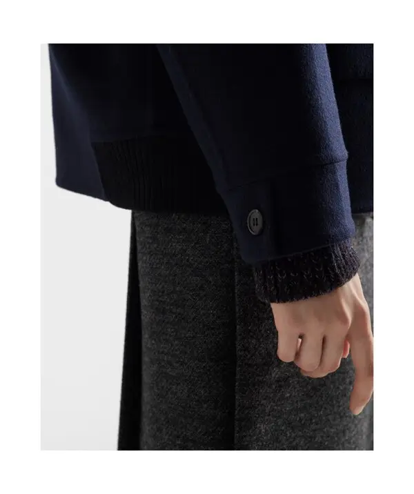 Prada Reversible Double Cashwool Stand Collar Jacket With Patch Pockets