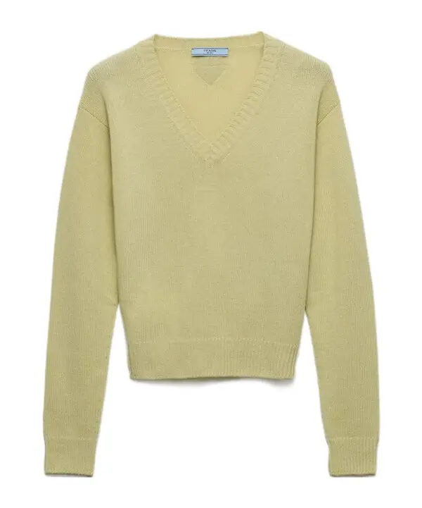 Prada Wool And Cashmere V-neck Sweater