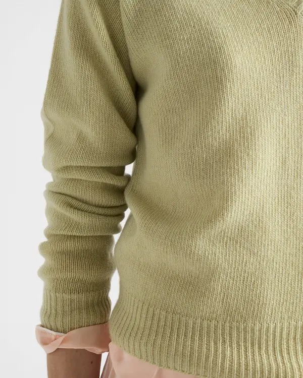 Prada Wool And Cashmere V-neck Sweater