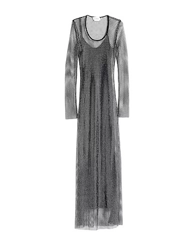 Sportmax Mesh Velvet Long Dress - Gray