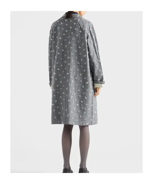 Prada Single-breasted Embroidered Pinstripe Coat