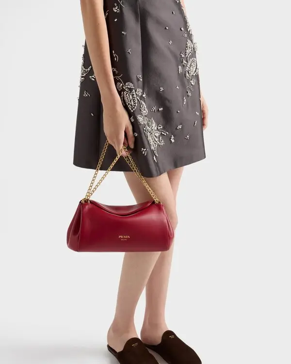 Prada Embroidered Silk And Wool Mini-dress