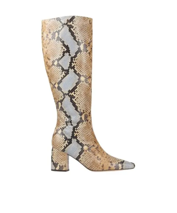 Tory Burch Knee-high Snake Print Leather Boots