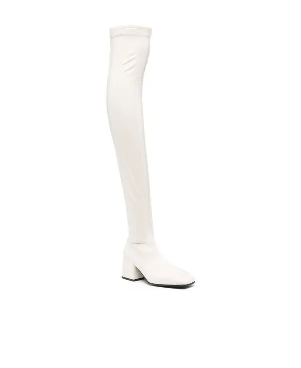 COURREGES Thigh High Boots With Embossed Logo