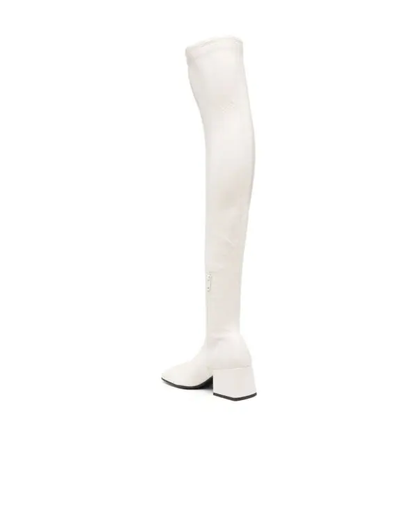 COURREGES Thigh High Boots With Embossed Logo