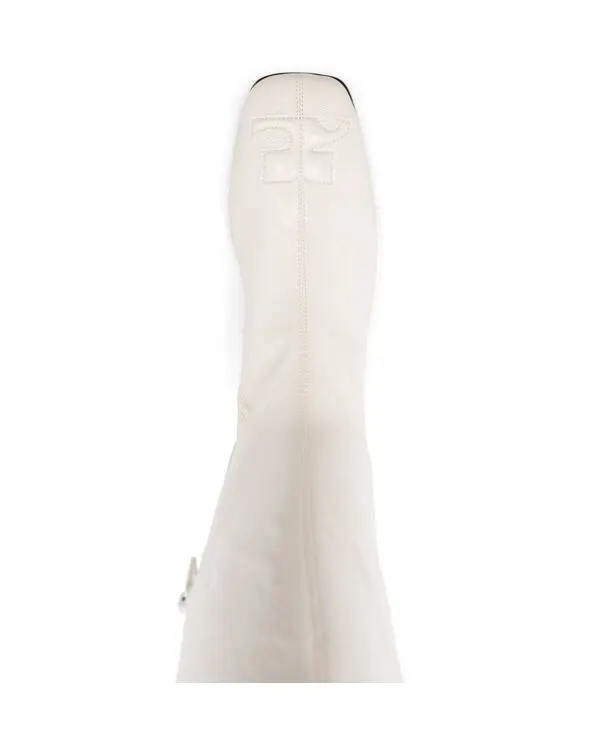 COURREGES Thigh High Boots With Embossed Logo