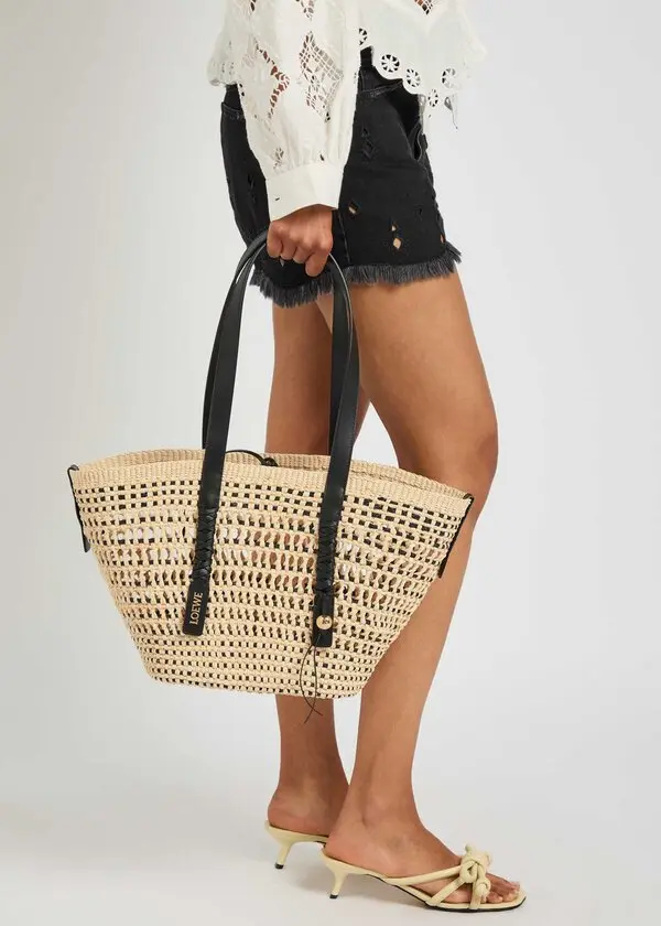 Loewe Woven Straw Basket Bag