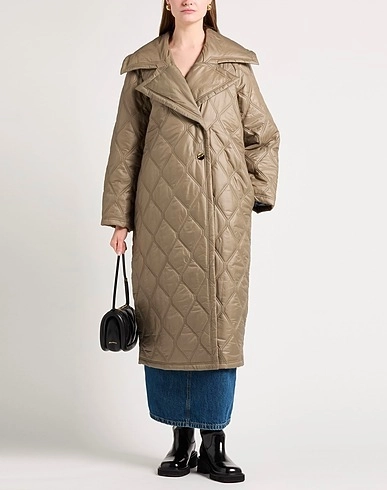 GANNI Thickened Long Trench Coat