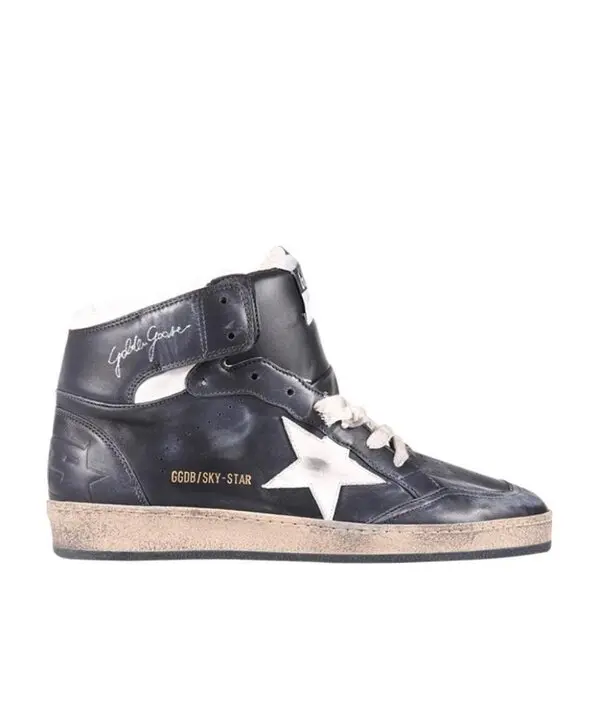 GOLDEN GOOSE Sky-star Leather Sneakers - Gray