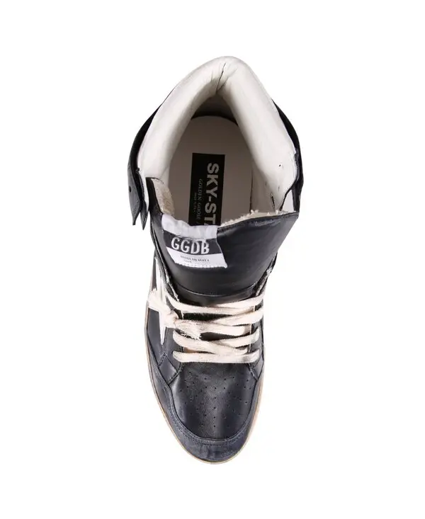 GOLDEN GOOSE Sky-star Leather Sneakers - Gray