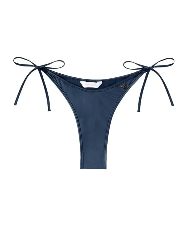 Palm Angels Monogram-plaque Metallic-effect Bikini Bottoms