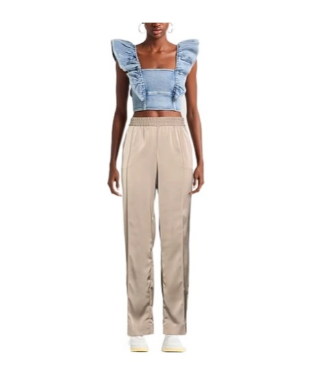 MAXCO. High-waisted Straight-leg Satin Trousers
