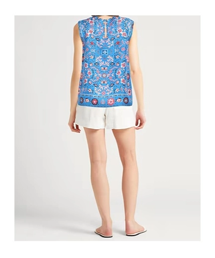 Tory Burch Sleeveless Printed Silk Top