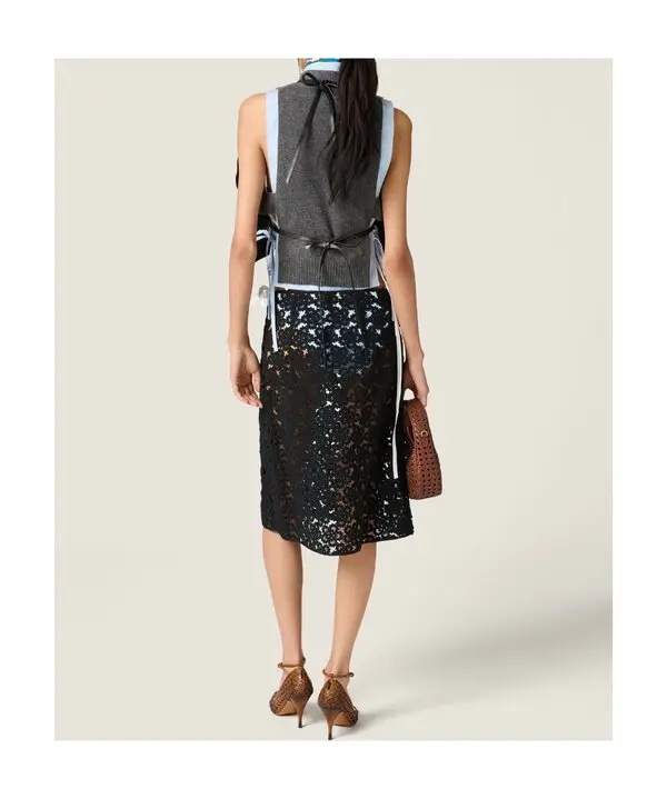 Miu Miu Leather Top With Ruffle Detailing