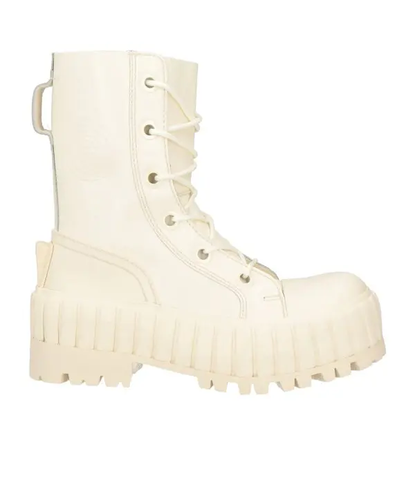 MAISON MARGIELA Lace-up Round Toe Platform Leather Boots
