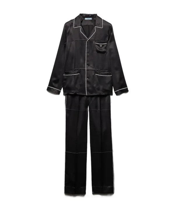 Prada Vintage-look Satin Pajamas - Black