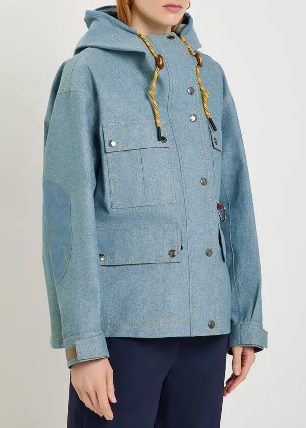 Moncler Beziers Waterproof Hooded Denim Jacket