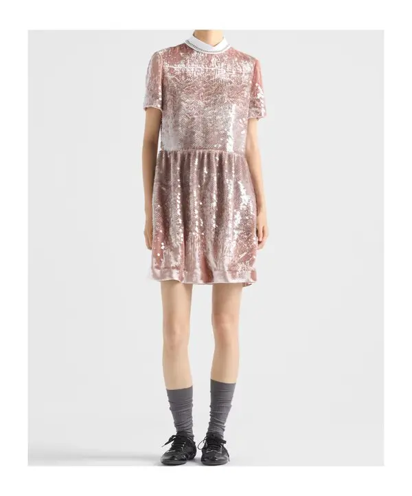 Prada Sequin Velvet Mini Dress
