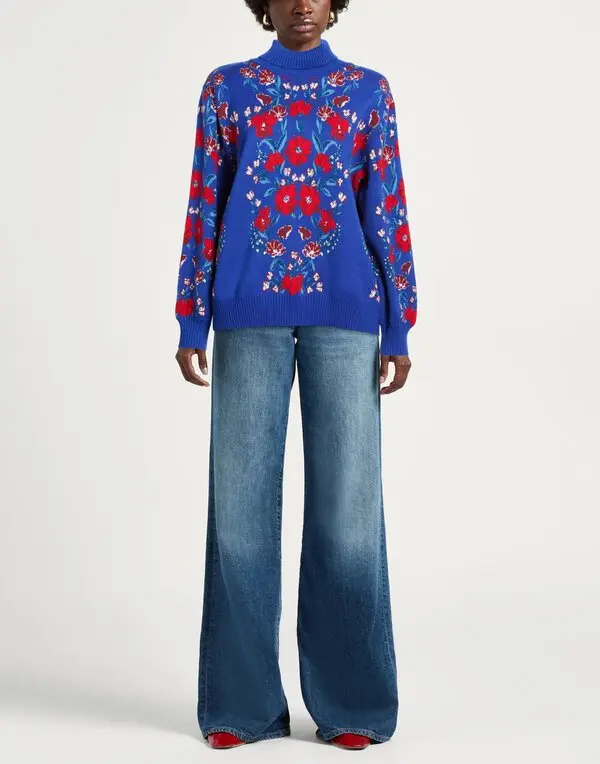 Farm Rio Floral-print Polo Neck