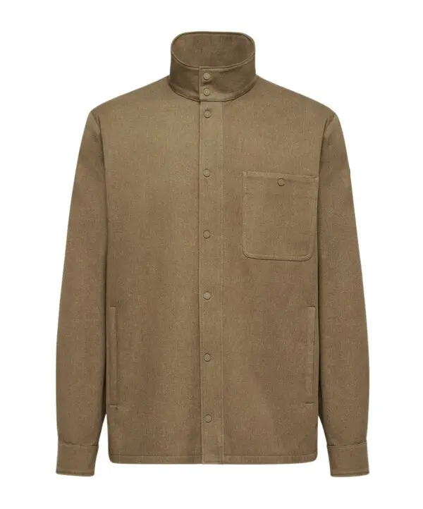 Moncler Leather Logo Cotton Jacket