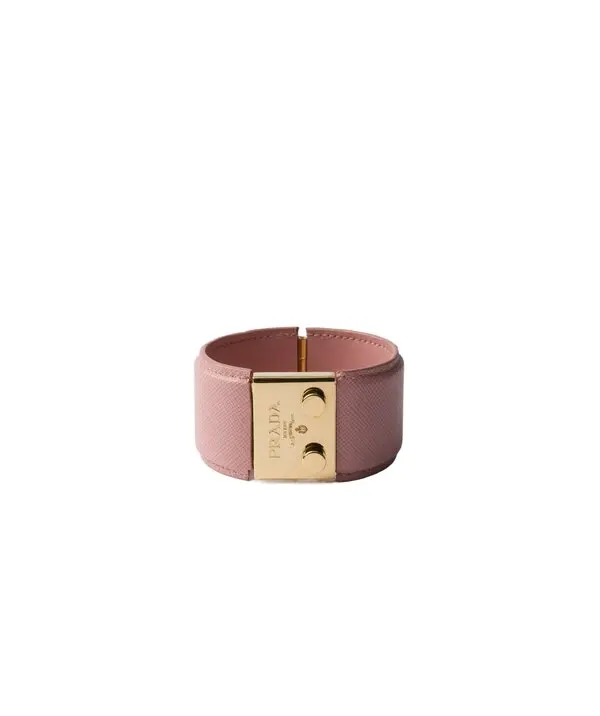 Prada Metal And Saffiano Bracelet