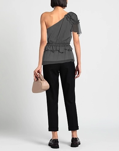 DIESEL® One-shoulder Chiffon Top With Tiered Ruffles