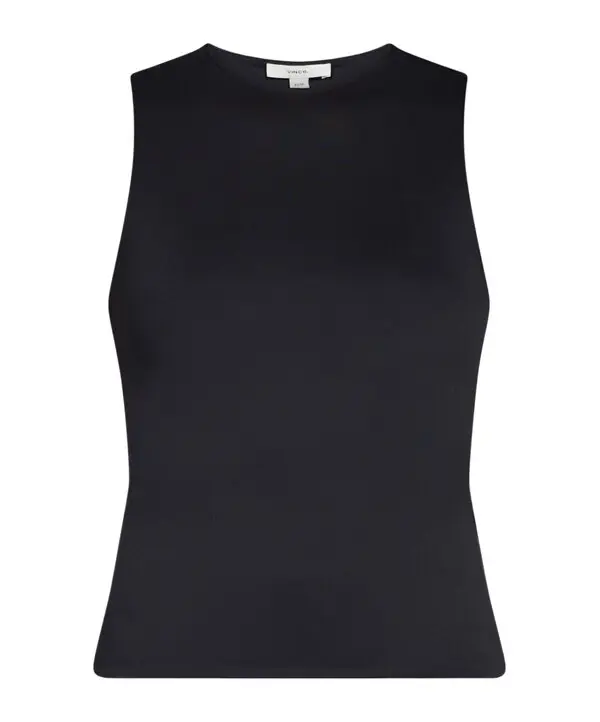 Vince Round Neck Sleeveless Stretch Tank Top