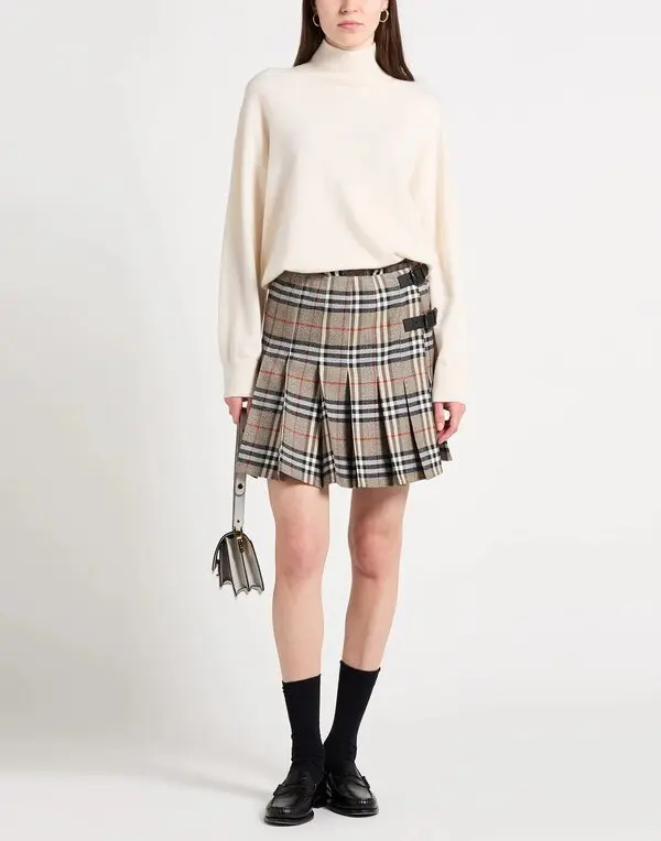 Burberry Solid Knit Turtleneck Long Sleeve Top