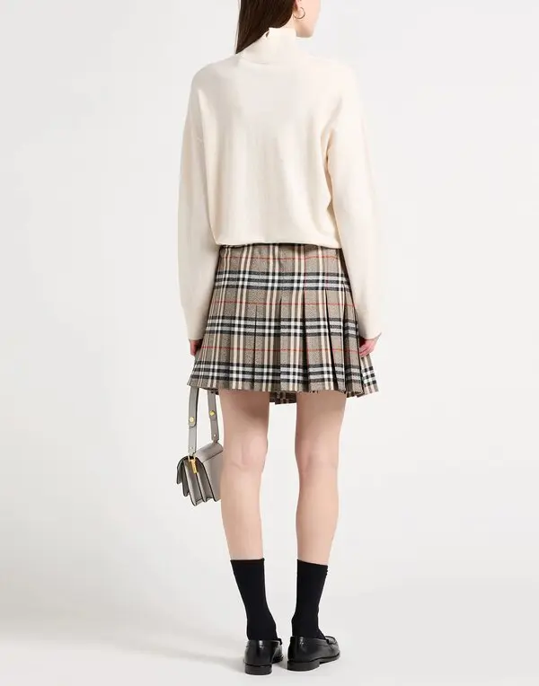 Burberry Solid Knit Turtleneck Long Sleeve Top