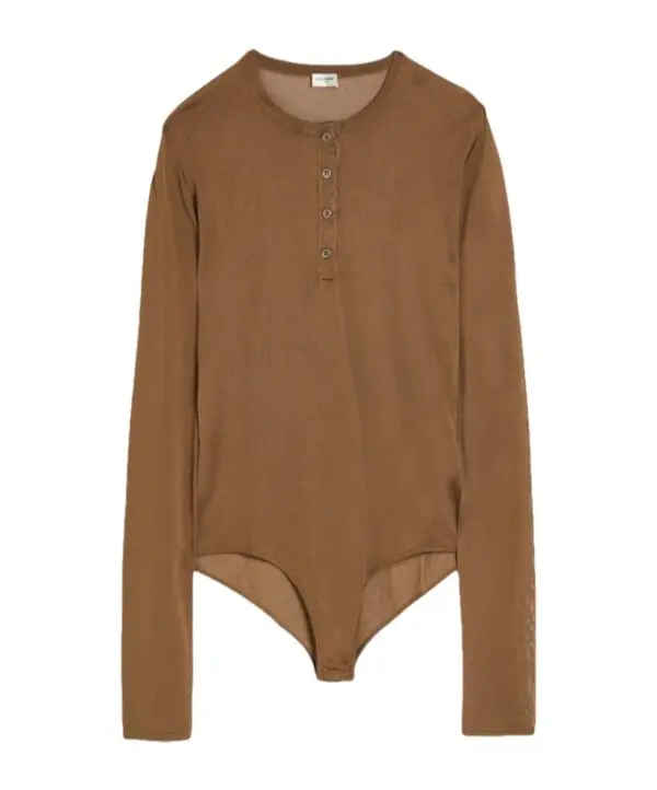 Saint Laurent Solid Colour Lightweight Knitted Bodysuit