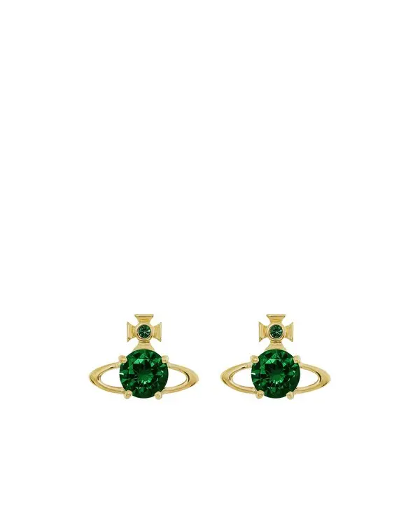 VIVIENNE WESTWOOD Reina Crystal-embellished Orb Stud Earrings - Green