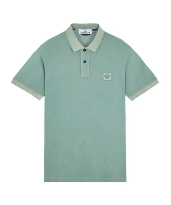 Stone Island Logo Patch Short-sleeved Polo Shirt
