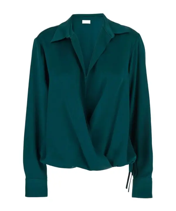 Dries Van Noten Long-sleeve V-neck Blouse - Green
