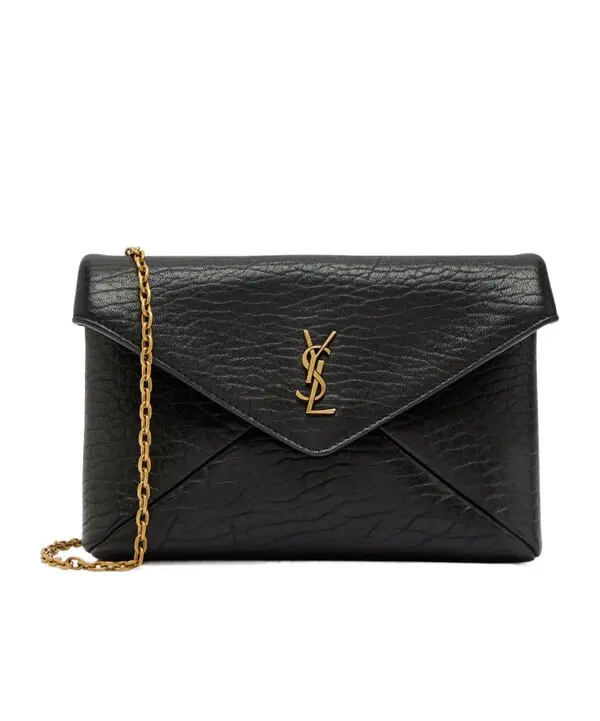 Saint Laurent Leather Clutch - Black