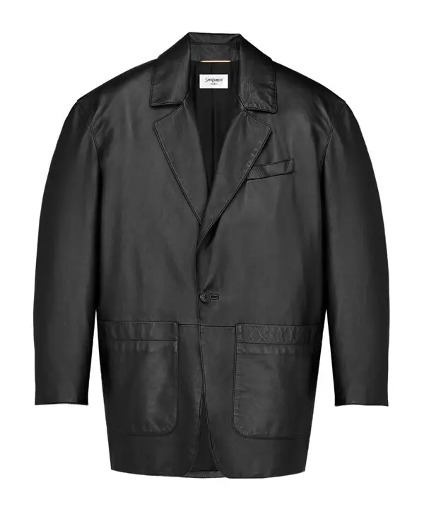Saint Laurent Long-sleeved Leather Jacket
