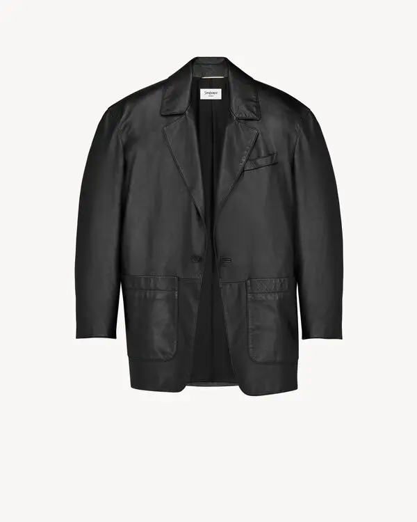 Saint Laurent Long-sleeved Leather Jacket
