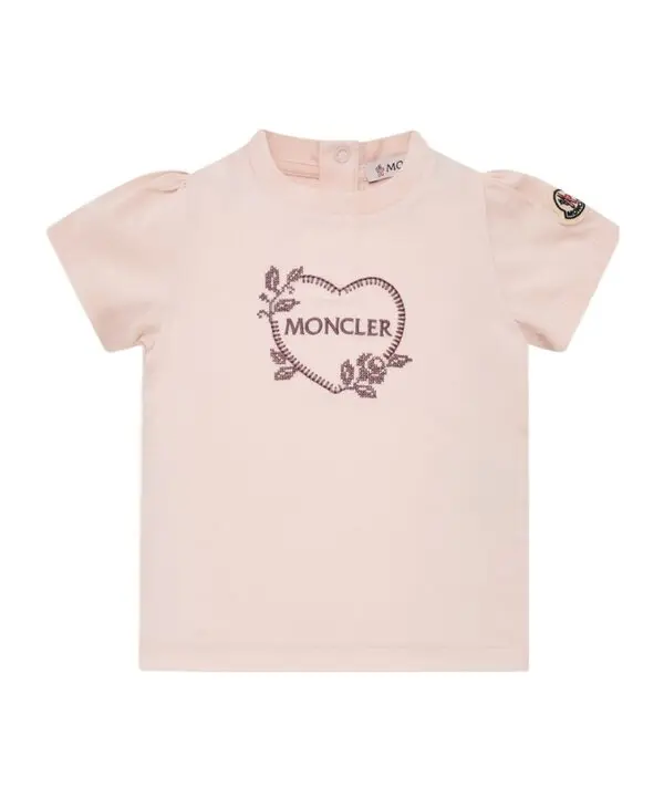Moncler Stretch Cotton Jersey T-shirt With Heart Graphic