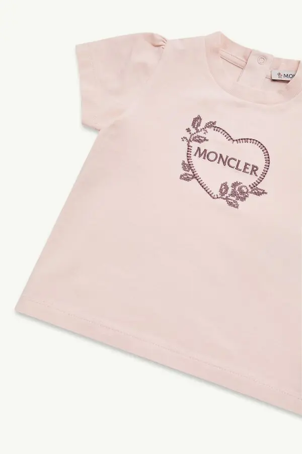 Moncler Stretch Cotton Jersey T-shirt With Heart Graphic
