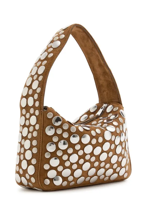 Khaite Elena Small Suede Studded Top Handle Bag