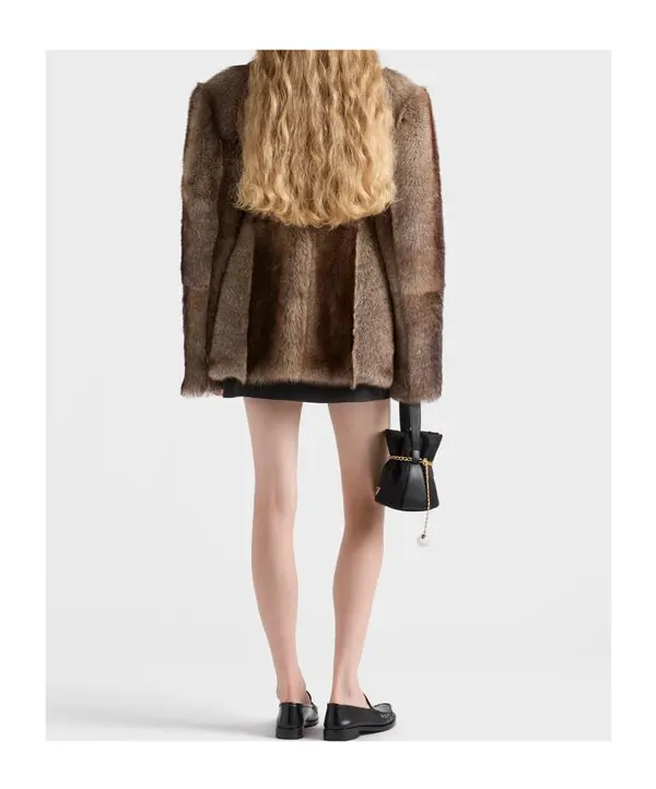 Prada Shearling And Cloth Coat
